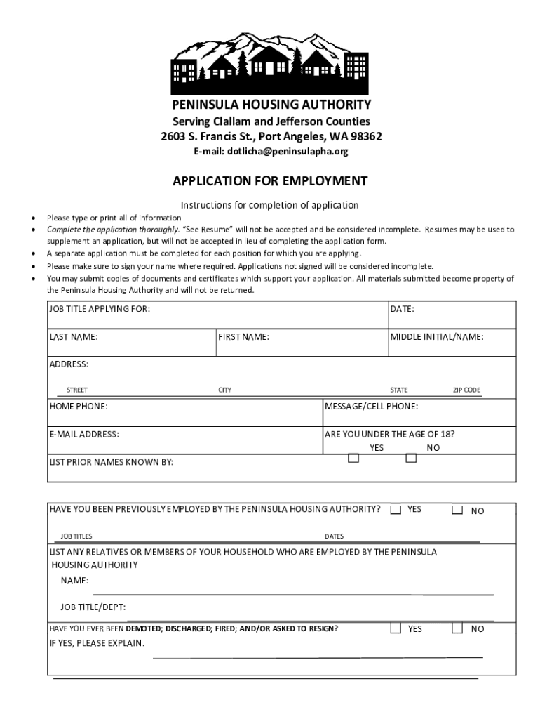 Fillable Online Programs provided by: Peninsula Housing Authority Fax Email Print - pdfFiller