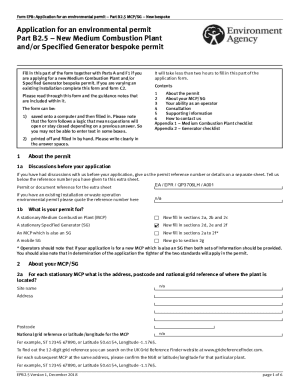 Fillable Online Application for an environmental permit: part B2.5 ...