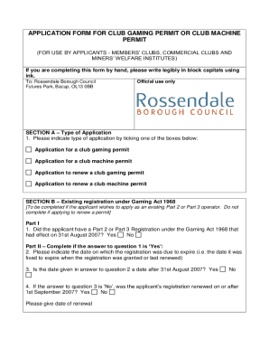 Fillable Online Club gaming and machine permits - Preston City Council ...