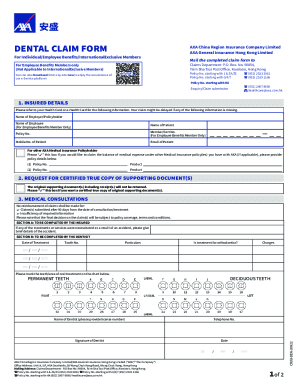 Fillable Online DENTAL CLAIM FORM - axa-contento-118412.eu Fax Email ...