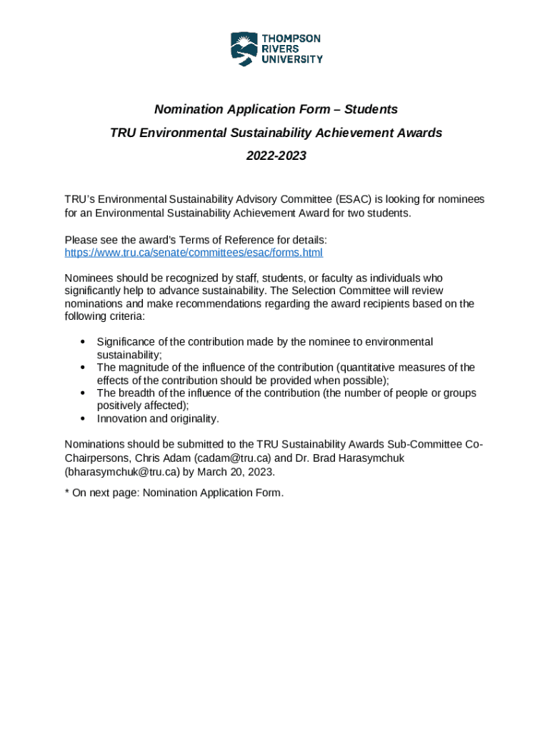 Sustainability awardsSustainability Service Doc Template | pdfFiller