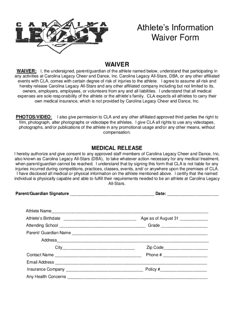 Fillable Online REGISTRATION AND WAIVER FORM PLEASE CIRCLE ... Fax ...