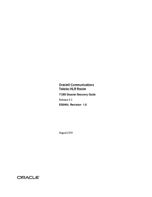 Fillable Online Tekelec HLR Router, T1200 Disaster Recovery Guide ...