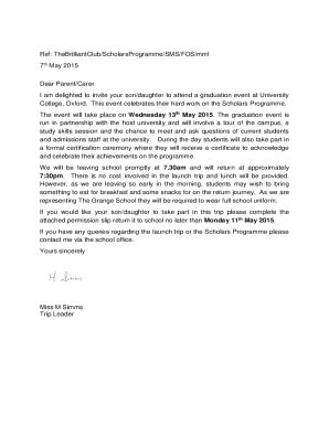 Fillable Online Dear Parent/Carer, We are delighted to invite you and your ... Fax Email Print ...