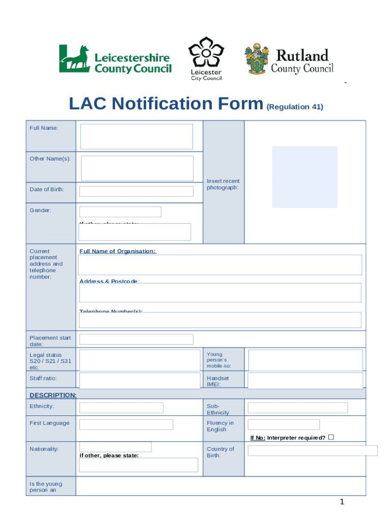 OLA LAC Notification Doc Template | pdfFiller