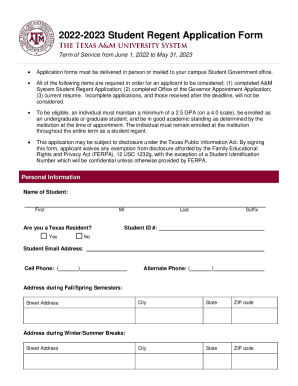 Fillable Online Student finance application forms and notes for new ...