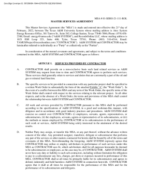 Fillable Online msa # 01-sero-21-111-rol master services agreement Fax Email Print - pdfFiller
