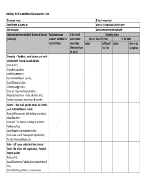Fillable Online Work related stress - Tools and templates Fax Email ...