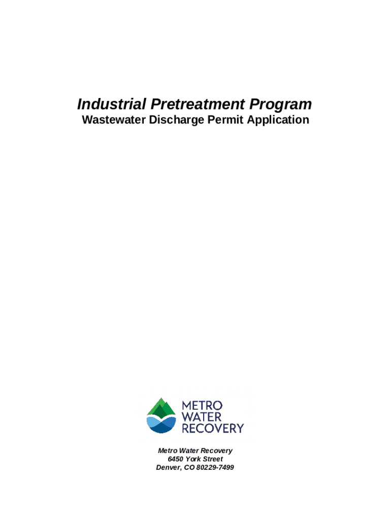 Industrial Pretreatment Program Zero Discharge Permit Application Doc ...