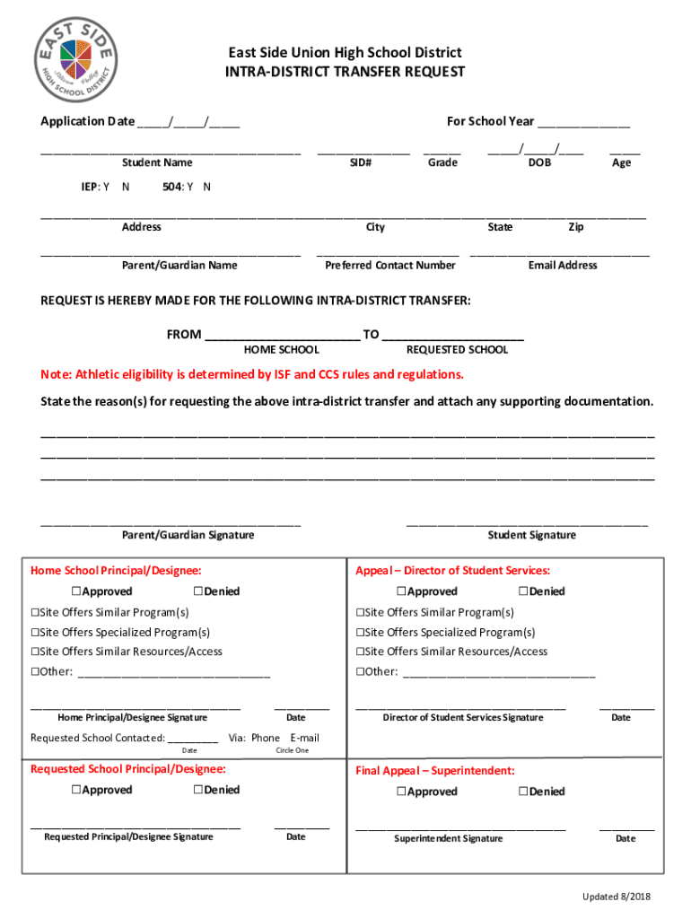 Fillable Online School Transfer Request Fax Email Print - pdfFiller