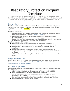 Respirator Training Outline and Active Learning Worksheet Doc Template ...