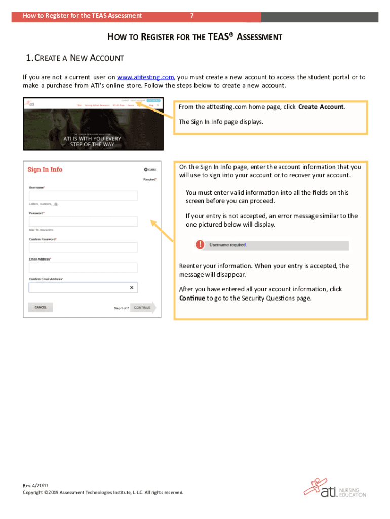 Fillable Online 3. How To Register for TEAS Assessment NewUI Fax Email ...
