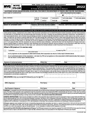 Fillable Online New York State E-File Signature Authorization for ...