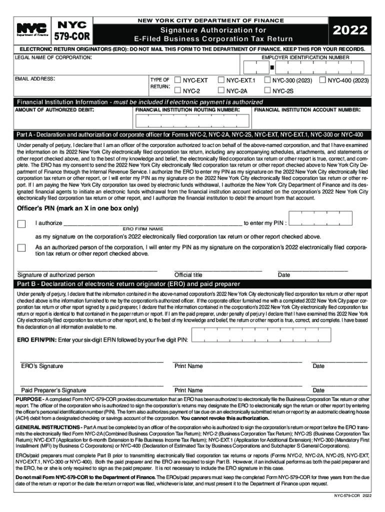 Fillable Online New York State E-File Signature Authorization for ...