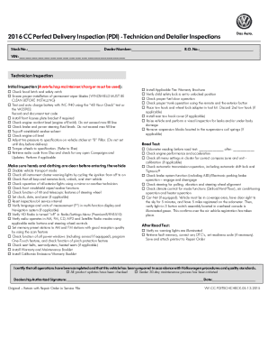 Fillable Online Audi Q7 Technician Checklist Part I (All items Fax ...