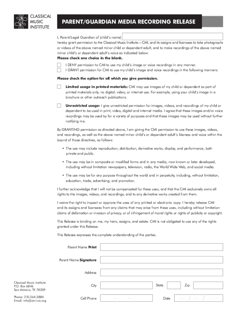 Fillable Online 2020-parental-consent-and-multimedia-release-form ...