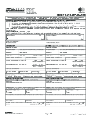 Fillable Online Visa Credit Card Application for United ... Fax Email ...