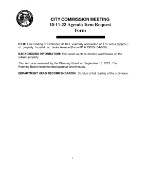 Fillable Online 10-11-22 Agenda Item Request Form Fax Email Print ...