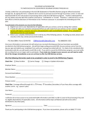 Fillable Online Claims and Explanation of Benefits (EOBs) Fax Email ...