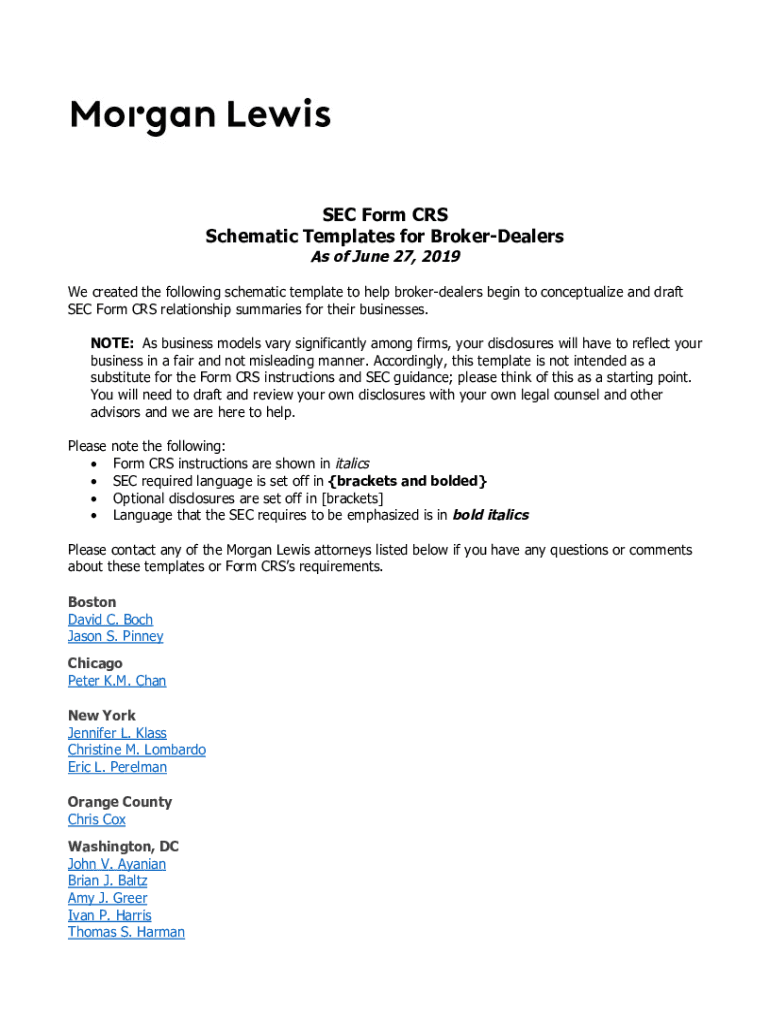 Fillable Online SEC Form CRS Schematic Templates for Broker-Dealers Fax ...