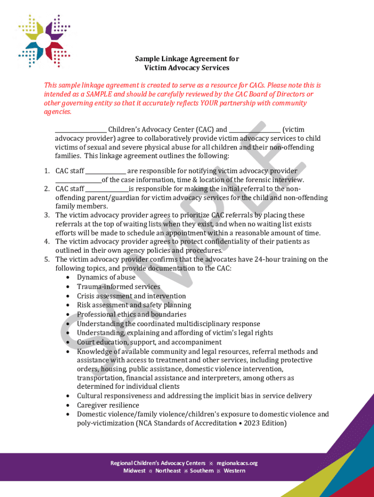 Fillable Online Victim Advocacy Services Linkage Agreement Fax Email ...