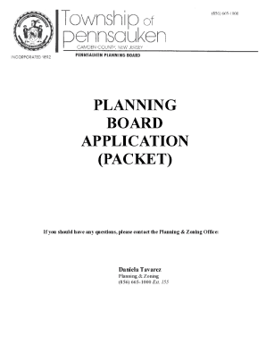 Fillable Online PLANNING BOARD APPLICATION FORM INSTRUCTIONS ... Fax ...