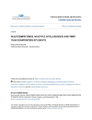 Fillable Online MULTICOMPETENCE, MULTIPLE INTELLIGENCES AND FIRST-YEAR ...