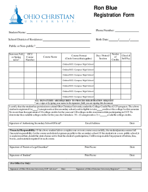 Fillable Online Ron Blue Registration Form Fax Email Print - pdfFiller