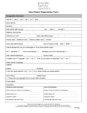 Patient Demographic/Intake Doc Template | pdfFiller