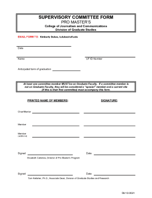 Fillable Online SUPERVISORY COMMITTEE FORM Fax Email Print - pdfFiller