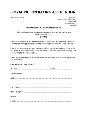 Fillable Online Dissolution of partnership Fax Email Print - pdfFiller
