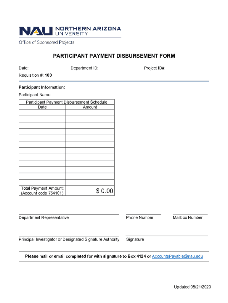 Remplissable En Ligne Participant Payment Disbursement Form Fax Email ...