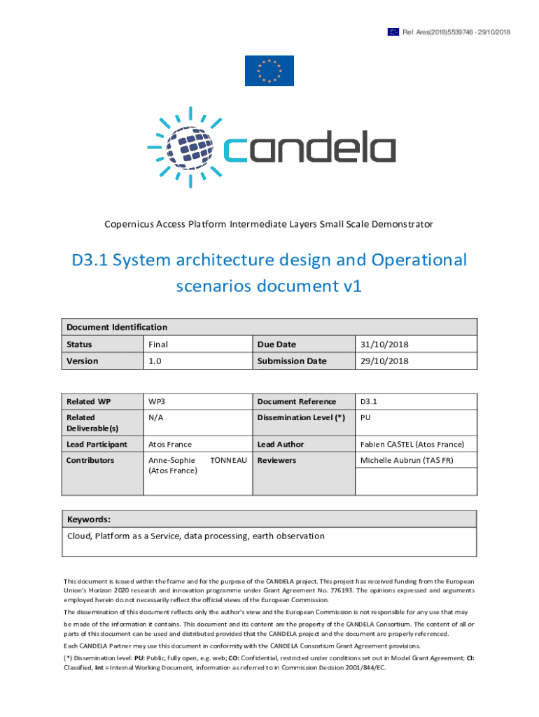 Fillable Online D3.1 System architecture design and Operational ...
