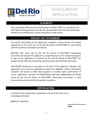 Fillable Online Del Rio High School Scholarships Fax Email Print ...
