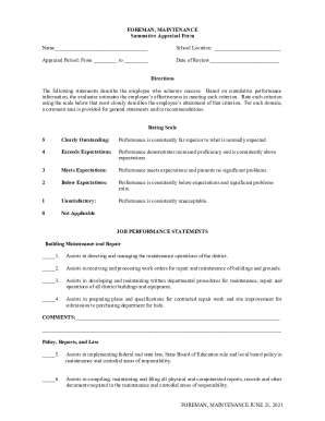 Fillable Online FOREMAN, MAINTENANCE Fax Email Print - pdfFiller