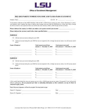 Fillable Online 2023-2024 PARENT INCOME TAX EXTENSION FORM Fax Email ...