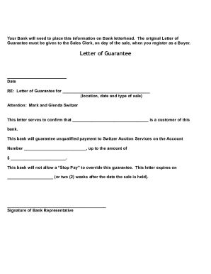 Fillable Online How and When to Use a Letter of Guarantee Fax Email Print - pdfFiller