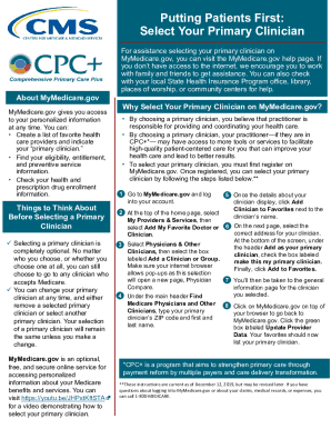 Fillable Online Putting Patients First: Select Your Primary Clinician ...