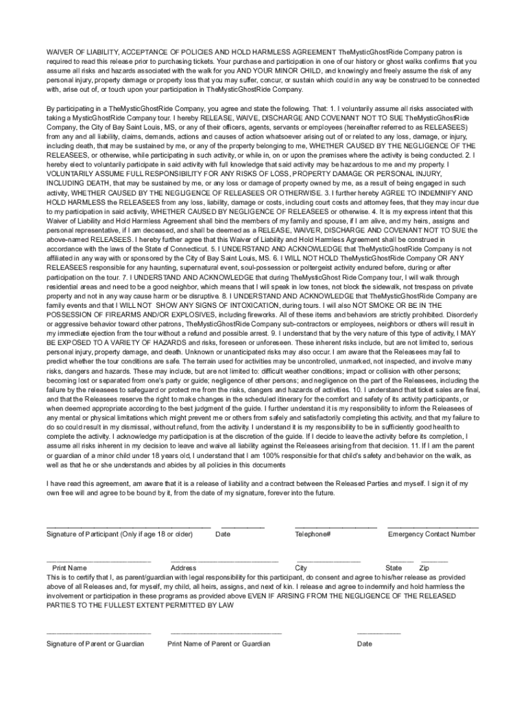 Fillable Online fh-sites imgix WAIVER OF LIABILITY, ACCEPTANCE OF ...