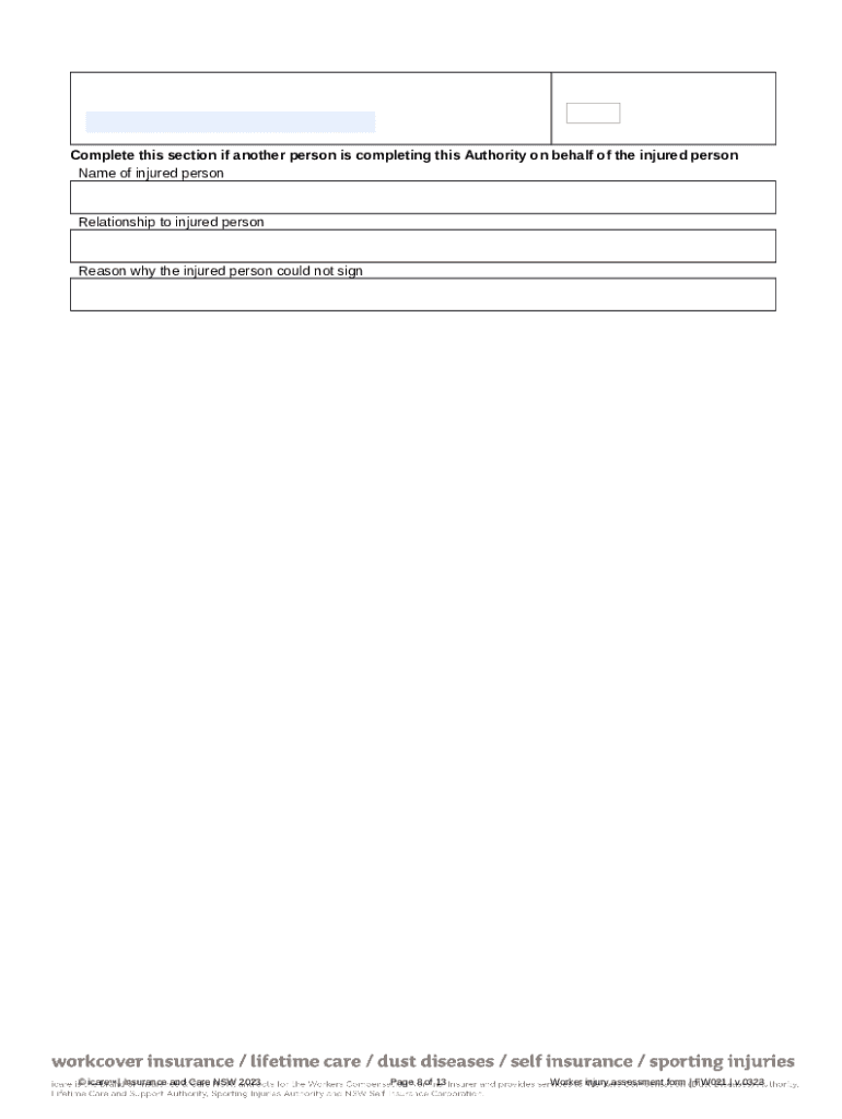 Worker injury assessment Doc Template | pdfFiller