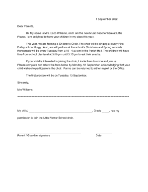 Fillable Online choir letter Fax Email Print - pdfFiller