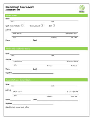 Fillable Online Scarborough Solars Award Application Form Fax Email Print - pdfFiller