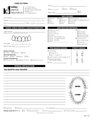 Fillable Online kelley dental laboratory Fax Email Print - pdfFiller