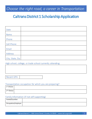 Fillable Online dot ca department of transportation caltrans district 5 ...