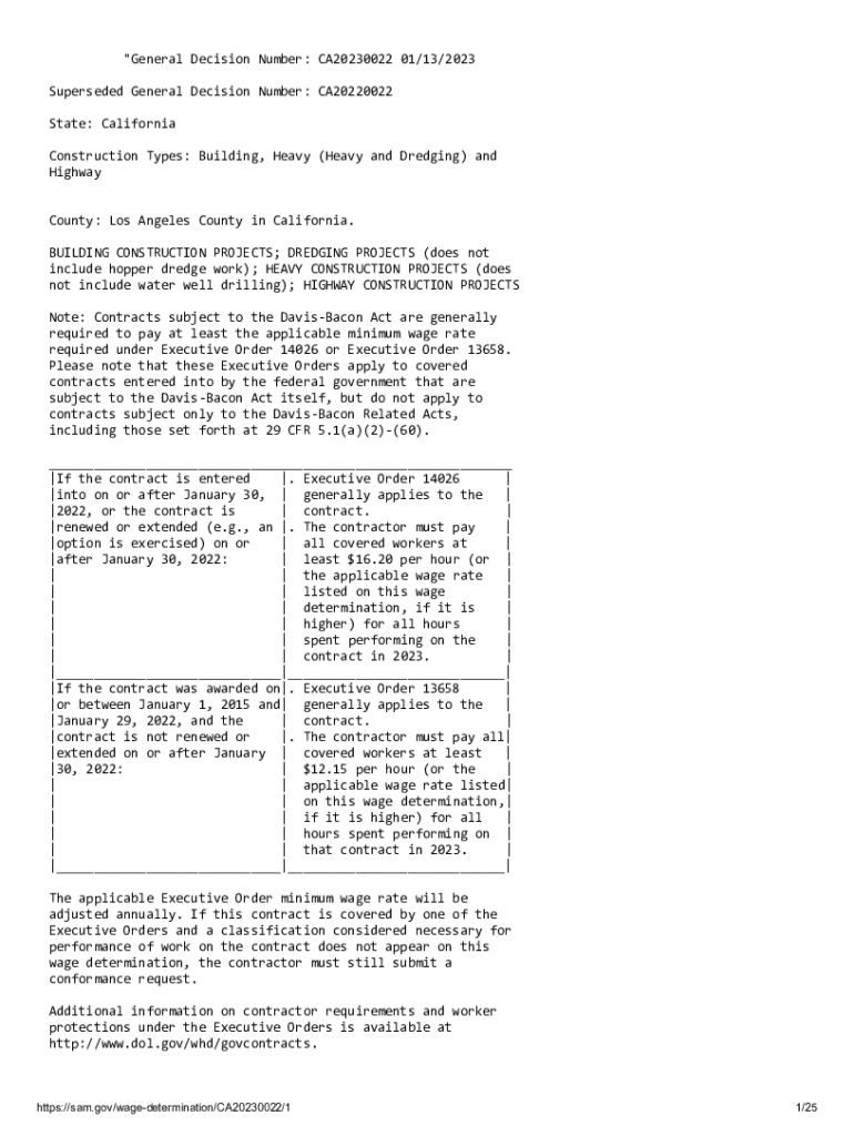 Fillable Online Superseded General Decision Number: CA20220022 Fax ...