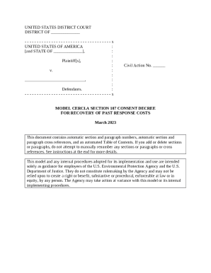 Model CERCLA Section 107 Agreement For Recovery ... Doc Template ...