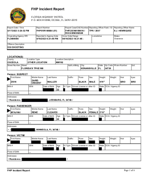 Fillable Online FHP Incident Report Fax Email Print - pdfFiller