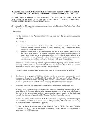 Fillable Online ISSCR+Sample+Material+Transfer+Agreement ... Fax Email ...