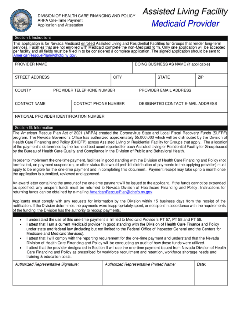 Fillable Online dhcfp nv American Rescue Plan - DHCFP - State of Nevada ...
