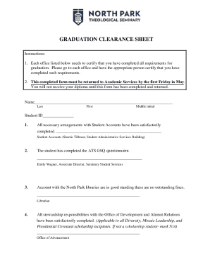 Fillable Online senior clearance sheet Fax Email Print - pdfFiller
